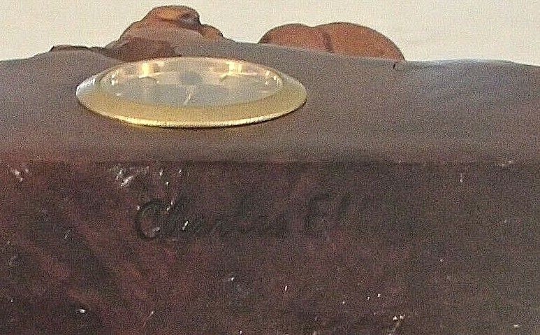 CHARLES ELKAN Timeless Treasures NATURAL EDGE BURL WOOD Desk Clock- Vtg ...