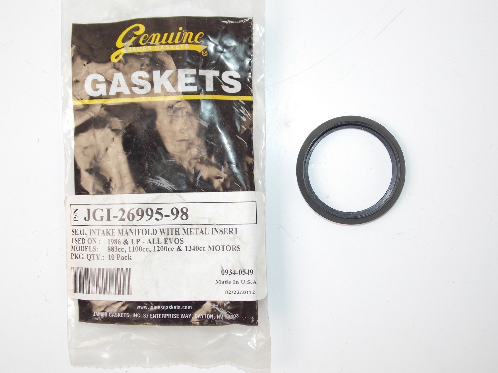 HARLEY 1986-UP 883 1100 1200 1340 INTAKE MANIFOLD SEAL JAMES GASKET JGI ...