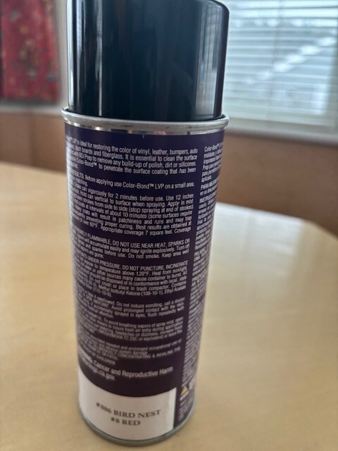 Colorbond #8 Red Ford LVP Leather, Vinyl & Hard Plastic Refinisher ...