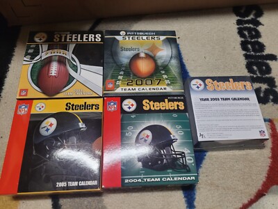 Pittsburgh Steelers 5pc lot team desk calanders 2003,04,05,07,08 NEW | eBay