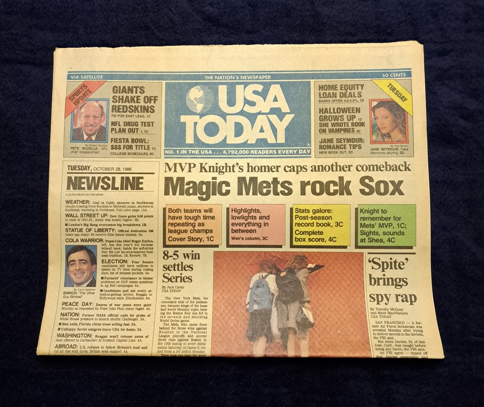 USA Today October 28, 1986 Complete Newspaper Miracle Mets Red Sox ...