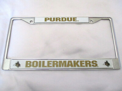 PURDUE BOILERMAKERS EMBOSSED CHROME LICENSE PLATE FRAME #16 - NEW | eBay