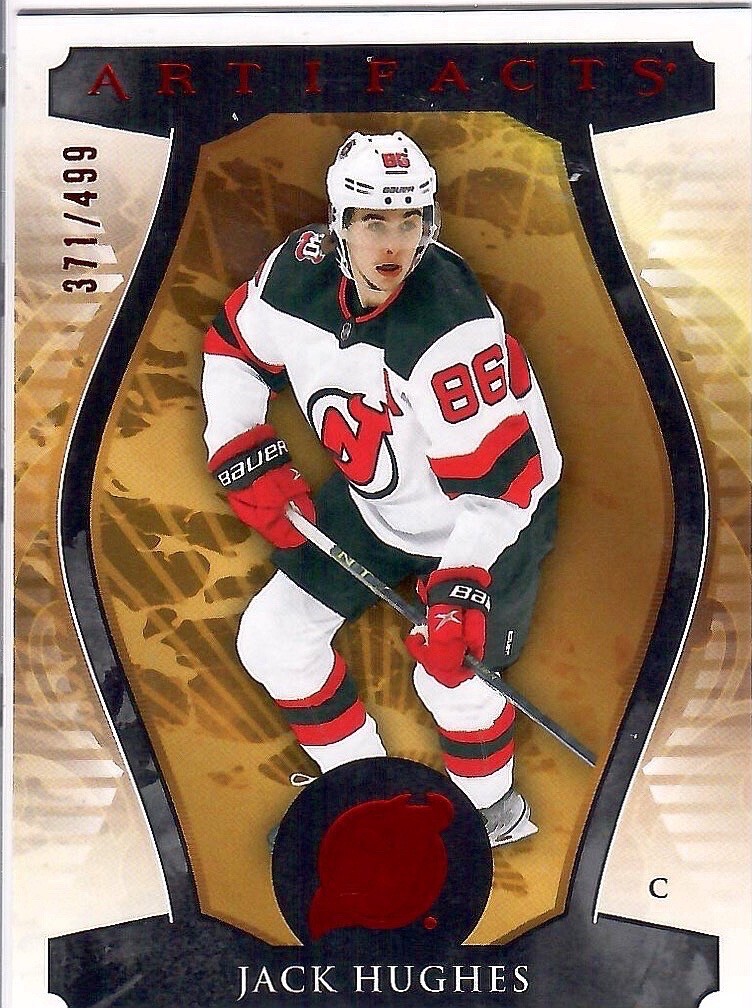 2023-24 Artifacts #123 Ruby Parallel Jack Hughes 371/499 Devils | eBay