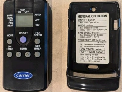 Carrier Transicold Air V RV Remote Control for Heat Pump Black 12-50153 ...