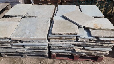 Original reclaimed Blue Lias flag slab Stone paving random Midland HQ ...