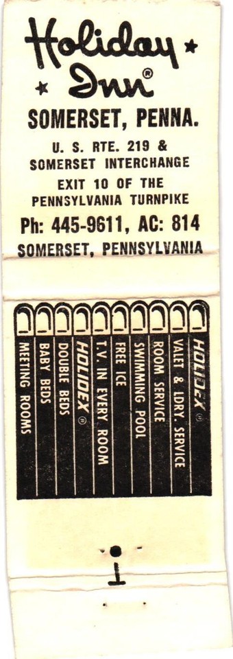 Holidex System Reservation, Holiday Inn Somerset Penna, Vintage ...