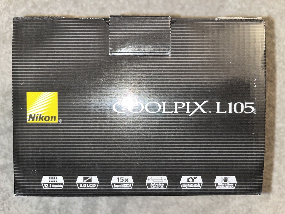 Brand New Nikon COOLPIX L105 12.1MP 15X Zoom Digital Camera Black $299 ...