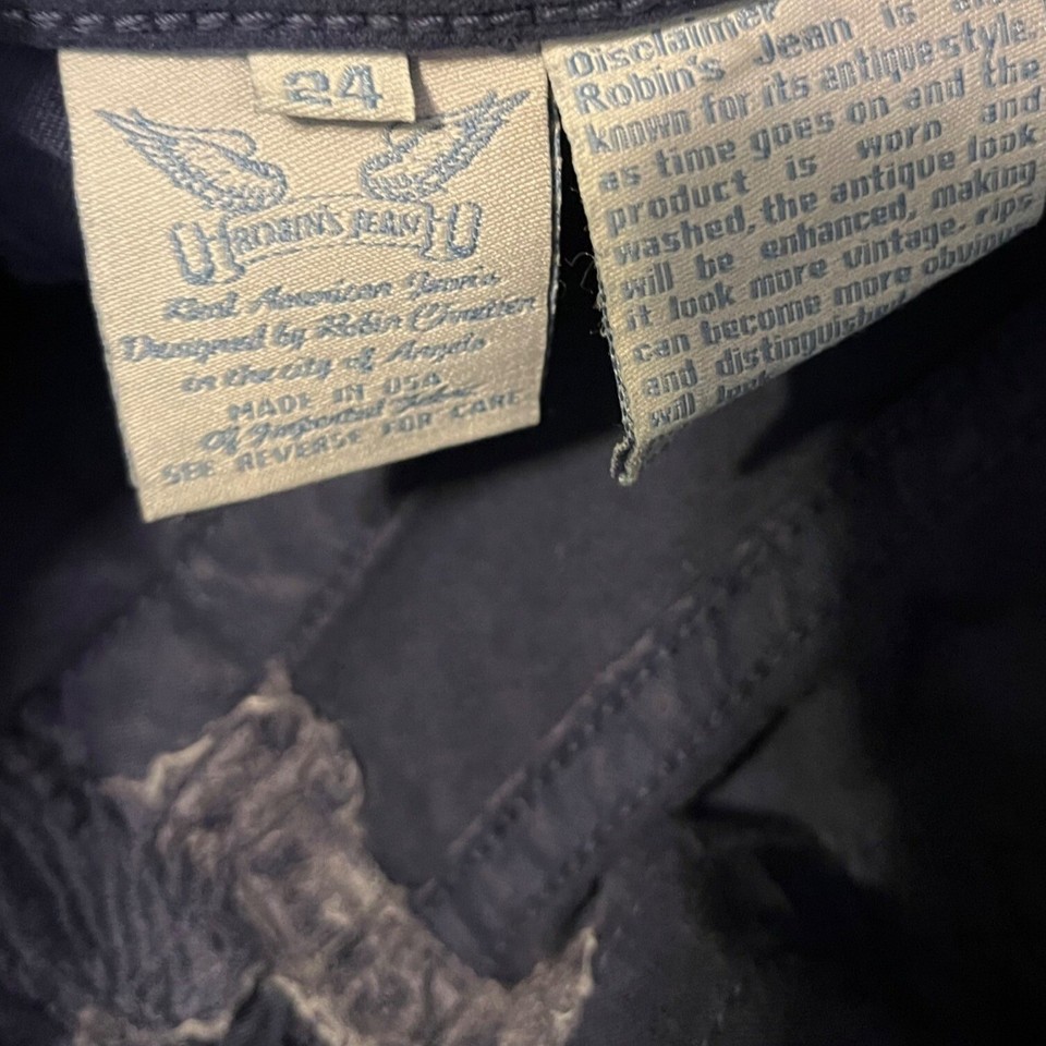 Robin's Jeans Size 24 Dark Blue Tie Dye Slim Skinny Embroidered Luxury ...