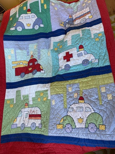 Twin EMT Fire Truck Police Blocks Quilt Company Store | eBay