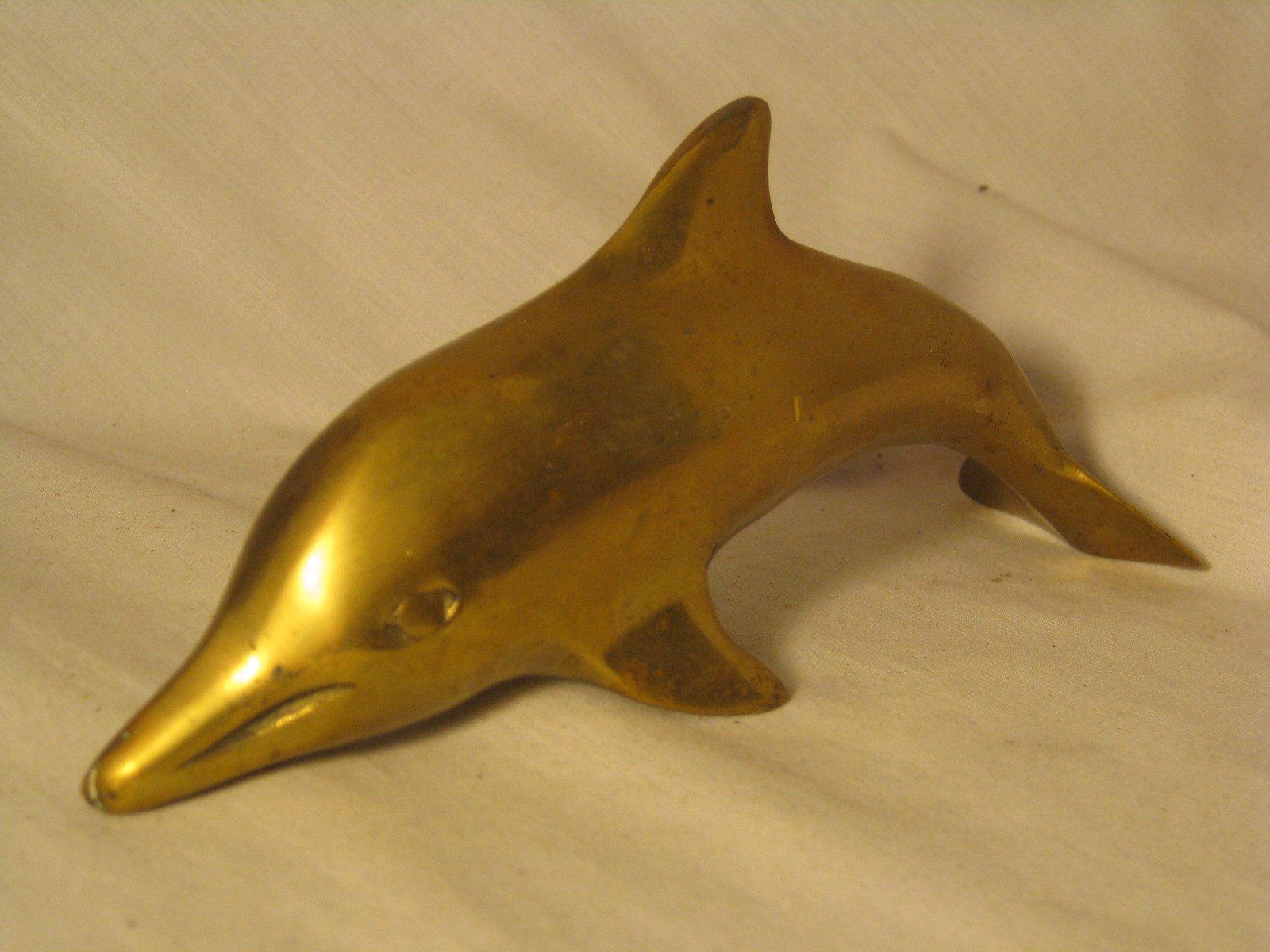 vintage brass dolphin sculpture metal art decor figure 6.25" Malaysia ...