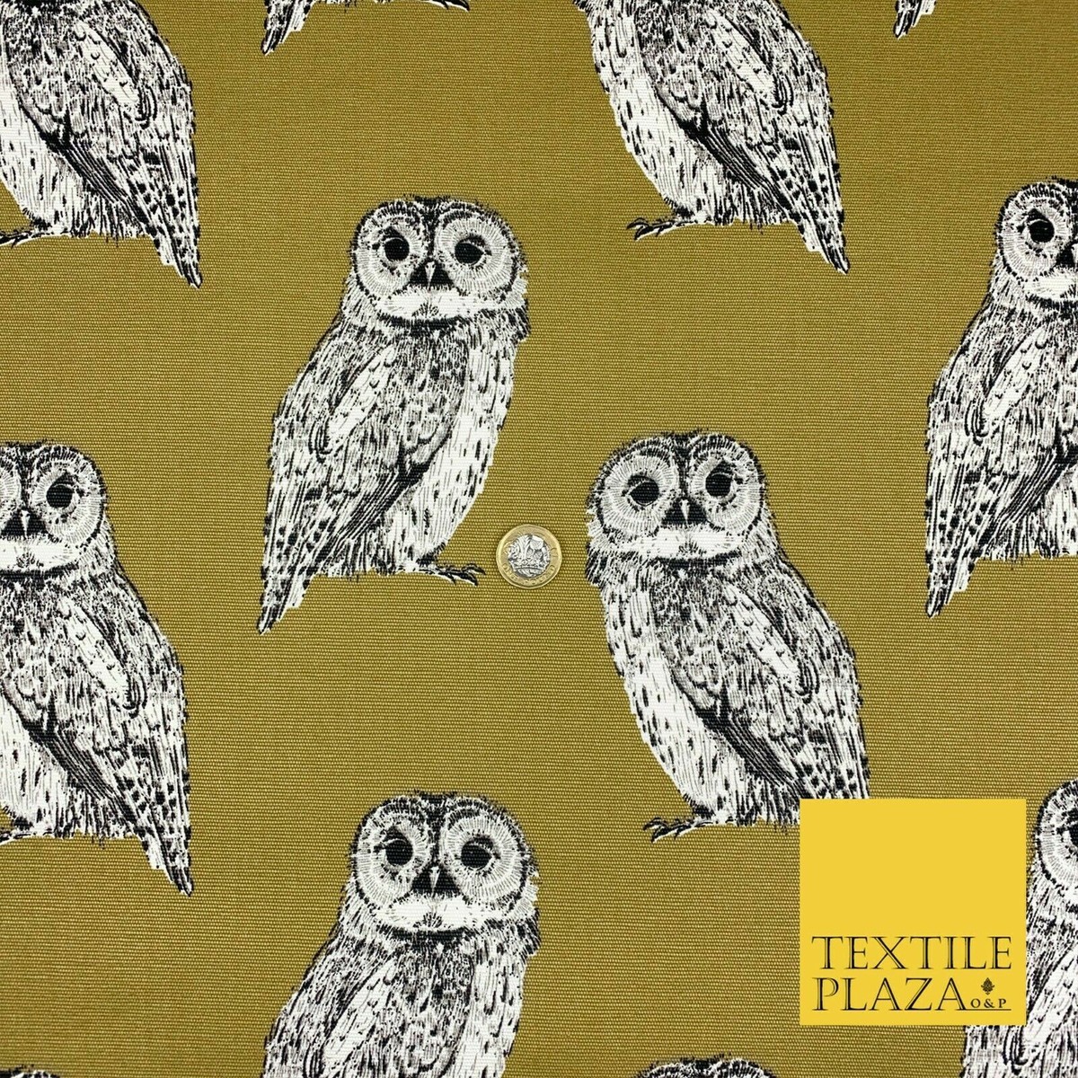 Retro Owls Fabric