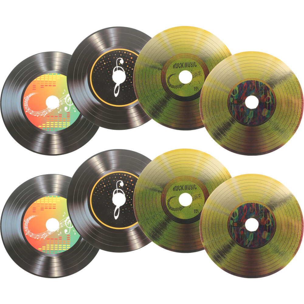 8pcs Vinyl Record Sticker Music Party Decoration Cafe Record Wall Decal ...