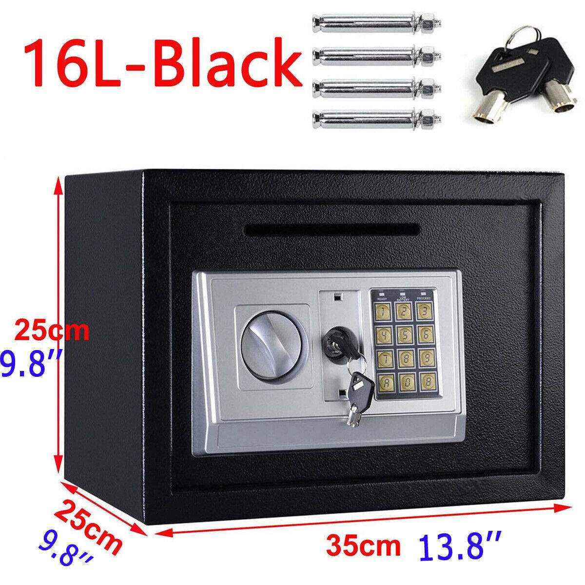 High Security Home Safe Safebox Secure Storage Box With Digital And Key ...