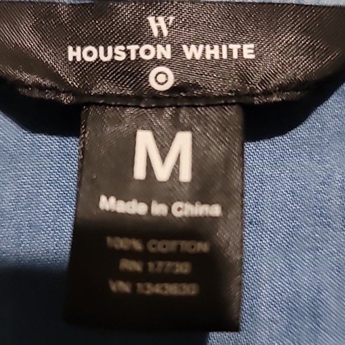 Houston White Women's ColorBlock Blue Jean LongSleeve Shirt Size Medium ...