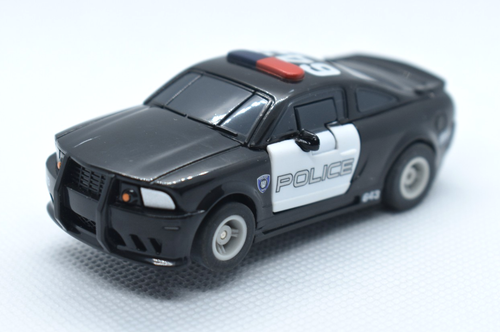 Micro Scalextric Transformers Black Mustang Police Car HO Slot Car ...