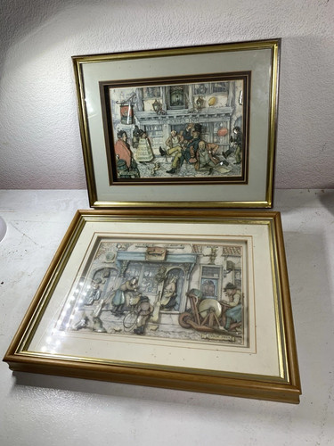 Vintage Set Of 2 Anton Pieck 3D Shadow Box Print Wooden Frames | eBay UK