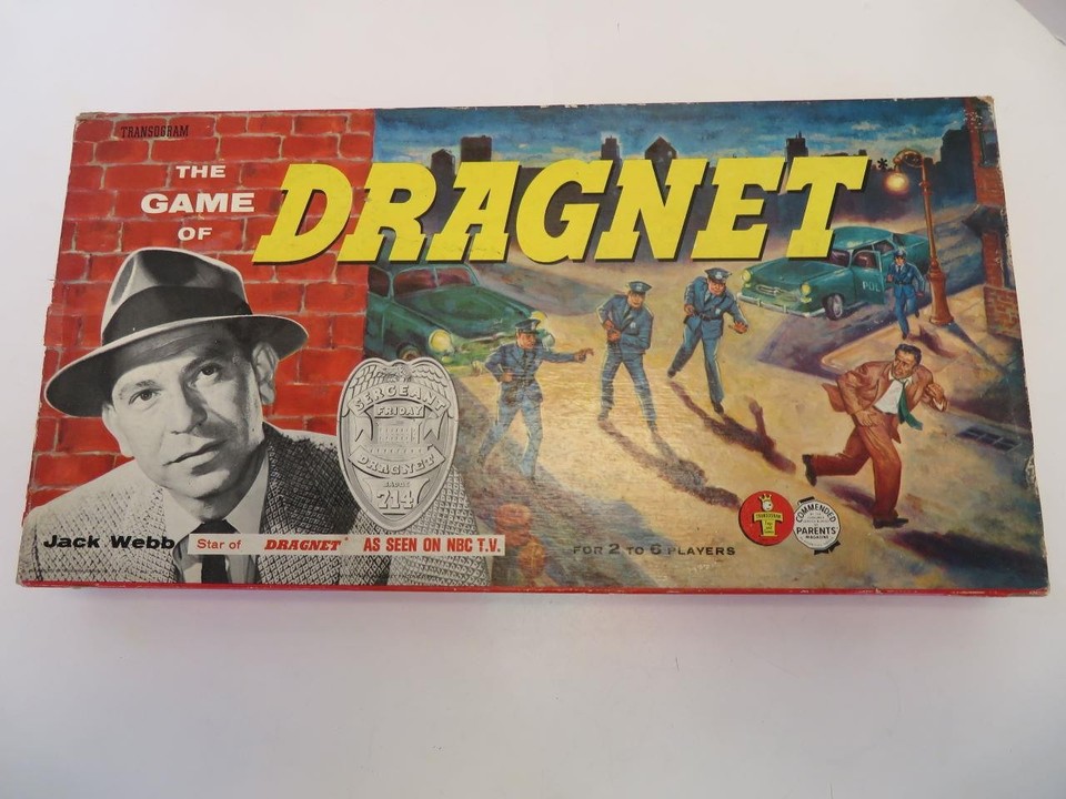 Vintage 1967 DRAGNET Board Game by Transogram 100% Complete | eBay