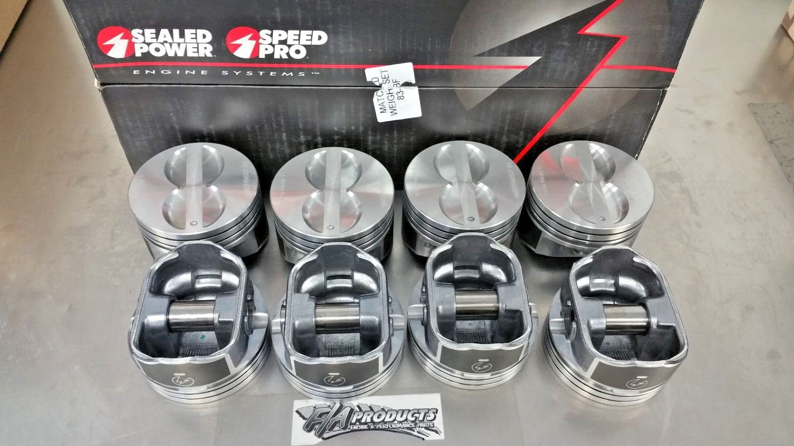 Speed Pro Small Block Chevy Flat Top Coated Pistons .030 Bore H345DCP30 ...