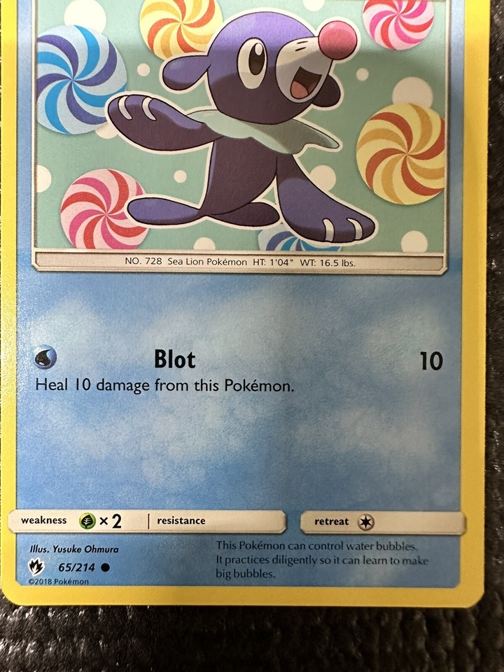 Popplio #65/214 Lost Thunder Common Pokemon Card | eBay