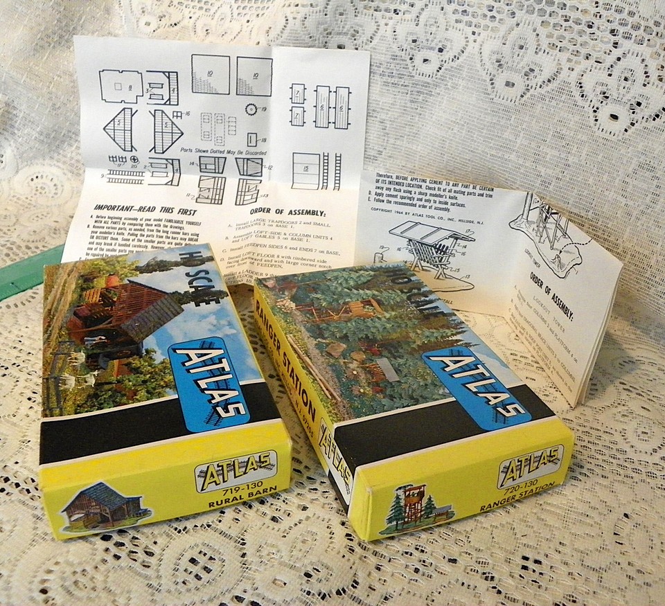 HO Scale Rural Barn KIT # 719 + Ranger Station # 720 by Atlas - 1970's ...