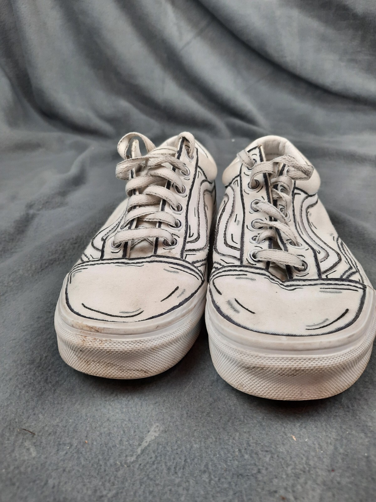 Vans OTW Doodle White Canvas Old Skool Cartoon Low T… - Gem