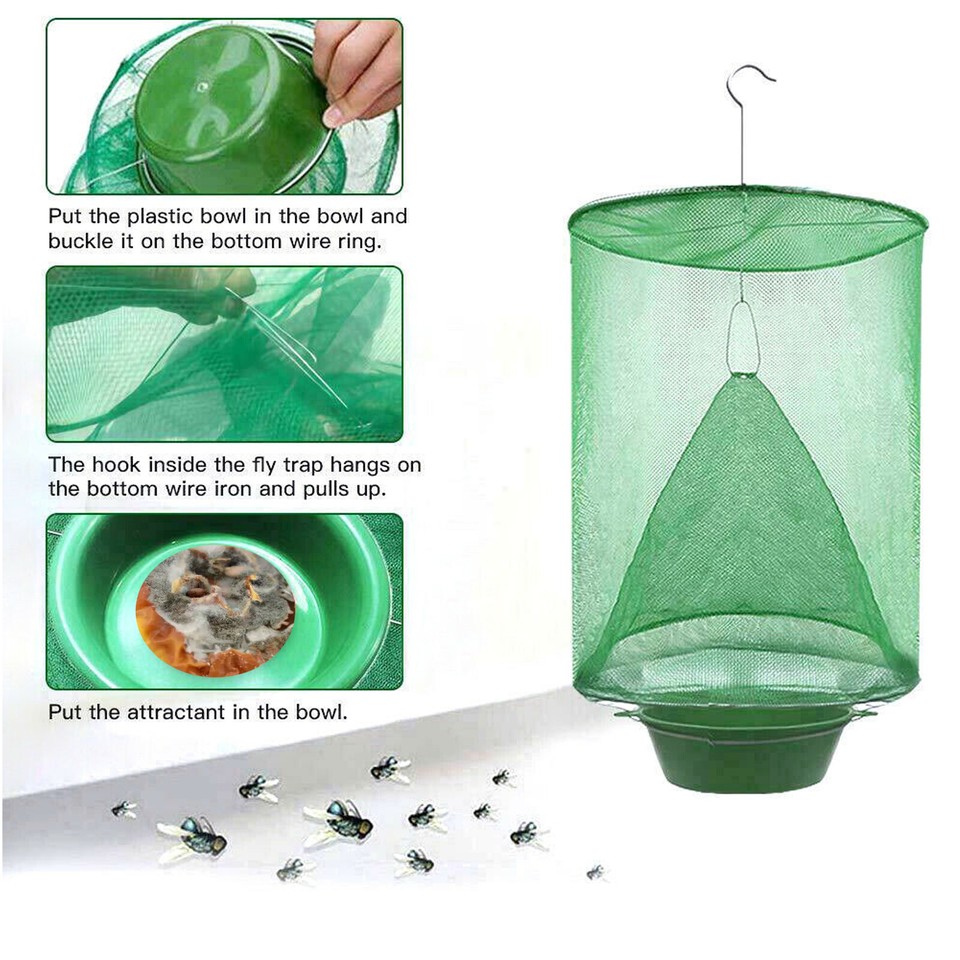 1-200X Ranch Fly Trap Reusable Hanging Fly Traps Outdoor Flay Catcher ...