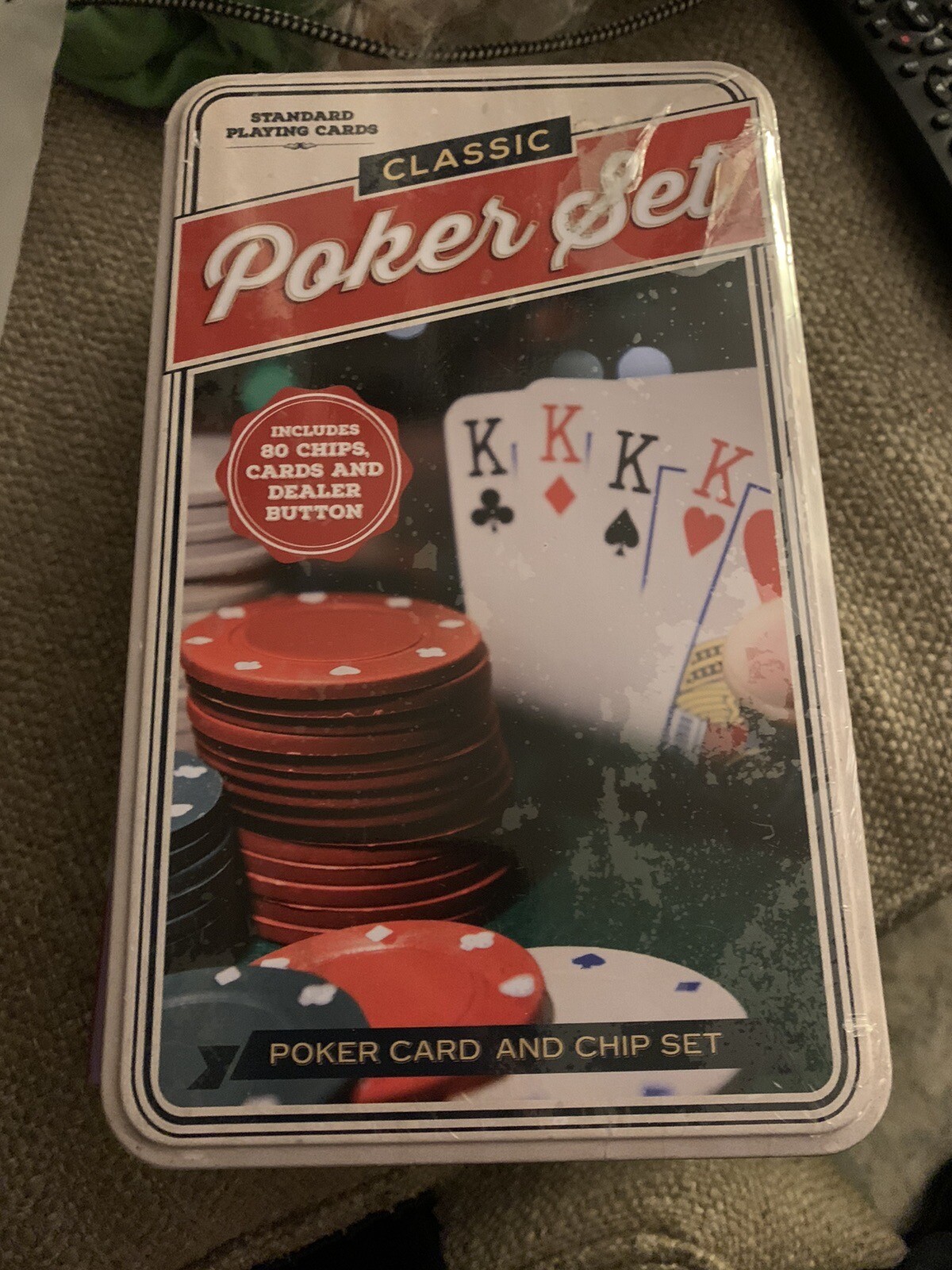 Classic Poker Set Standard Playing Cards 80 Chips Cards Dealer Button ...