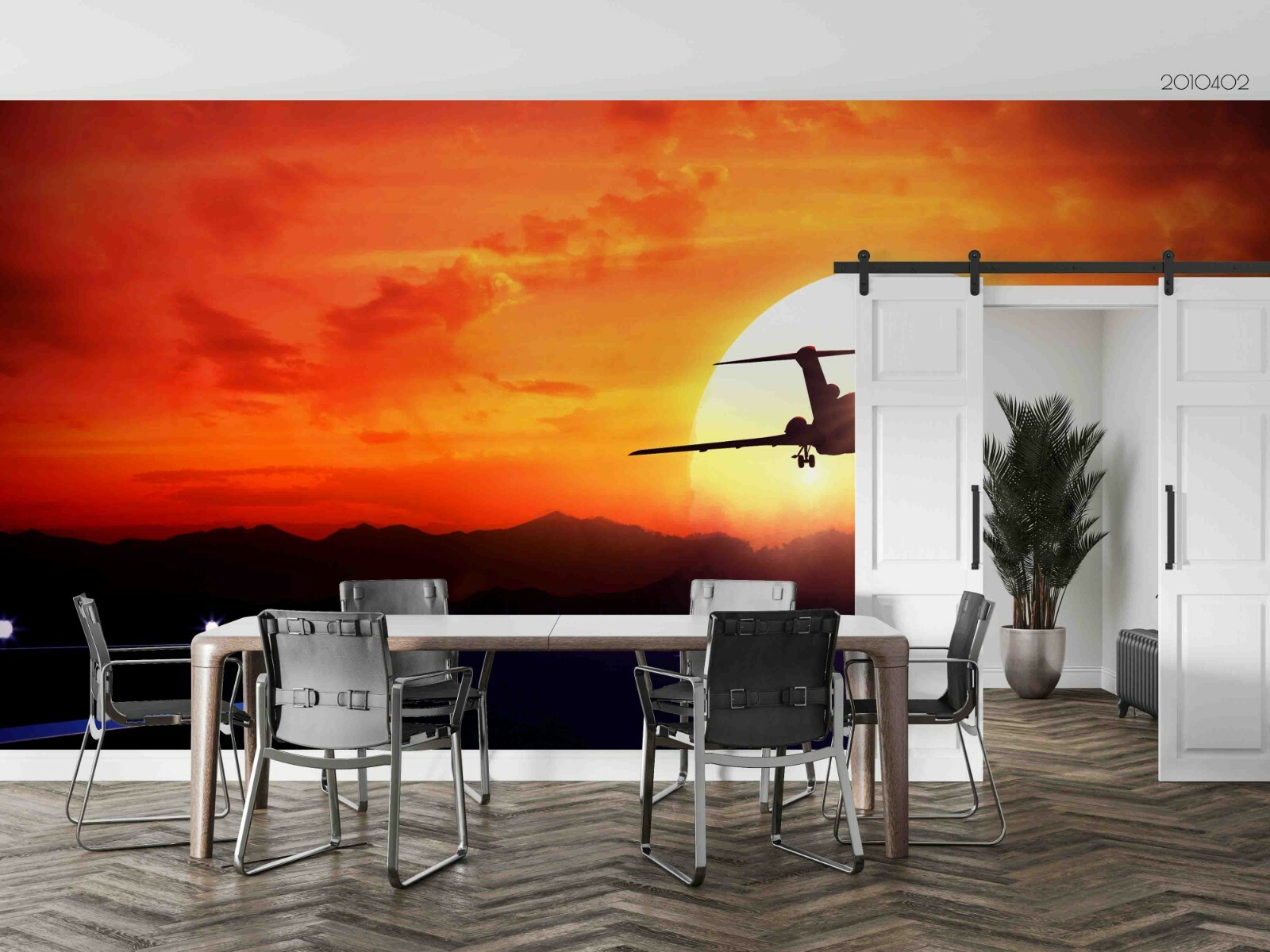 3D Sunrise Aircraft Wallpaper Wall Mural Removable Self-adhesive 33 ...