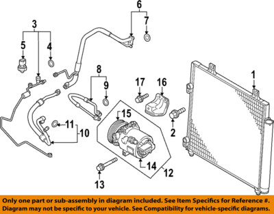MITSUBISHI OEM 17-24 Mirage G4 Condenser, Compressor Lines-Condenser ...