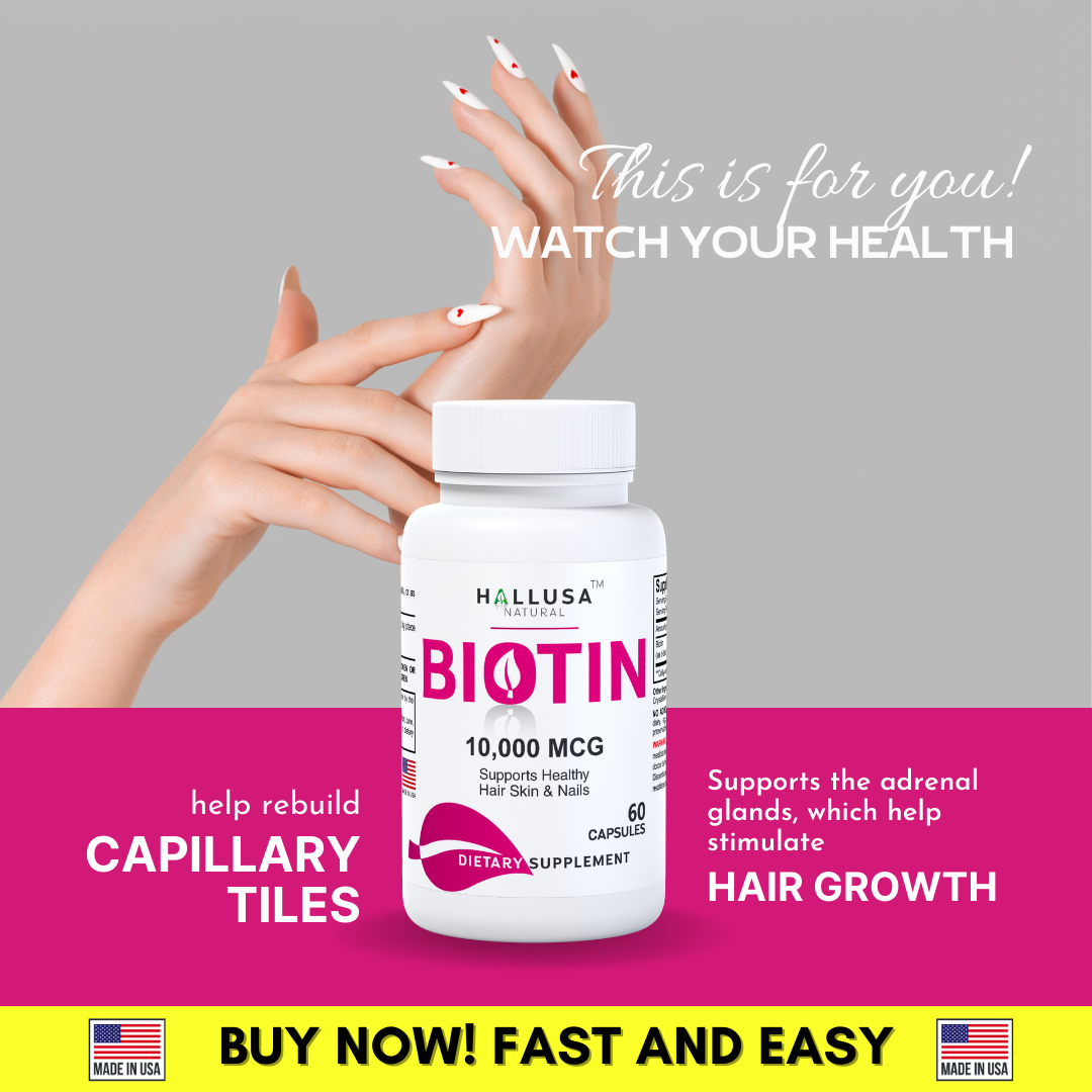 BIOTIN 10,000 MCG - Hair, Nails, Skin, Maternal Health, Glucose Control ...