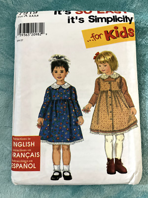Simplicity sewing pattern #7919 girls' Dress & Pinafore-Size 3-6-Easy ...