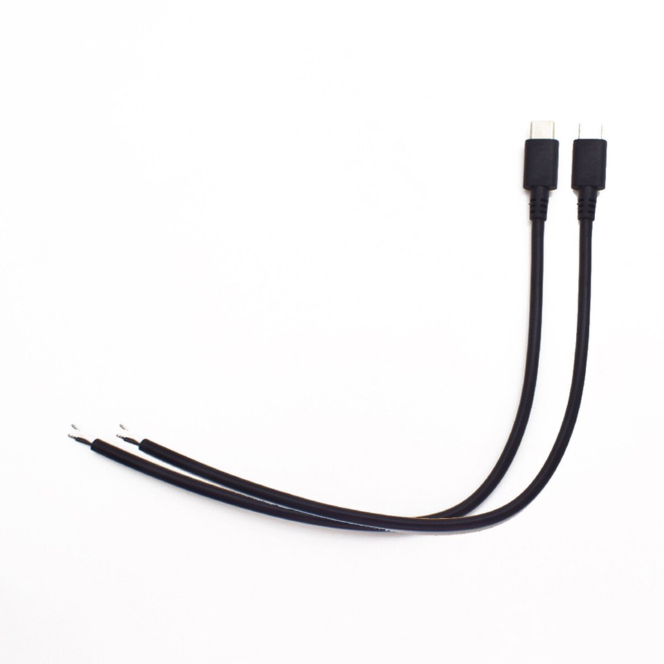 25cm/10in USB C Cable Type-C Male Plug to Bare Wire Power Pigtail Cable ...