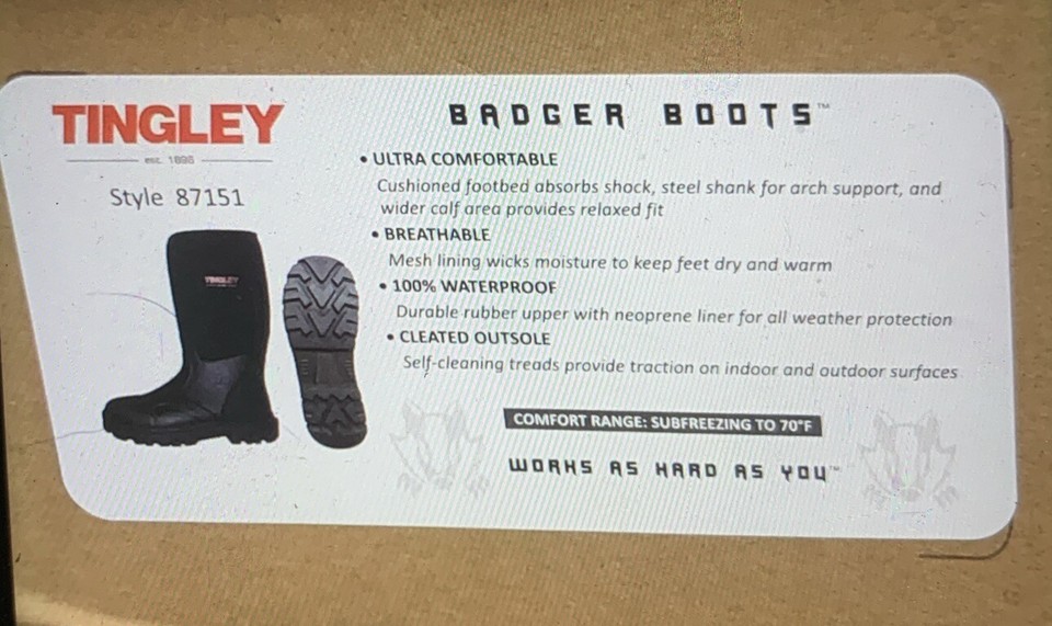 Tingley Badger Insulated Boots 87151, Size 10M/12W | eBay