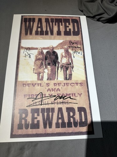 3 From Hell Signed Poster Rob Zombie Bill Moseley Sid Haig Devil's ...