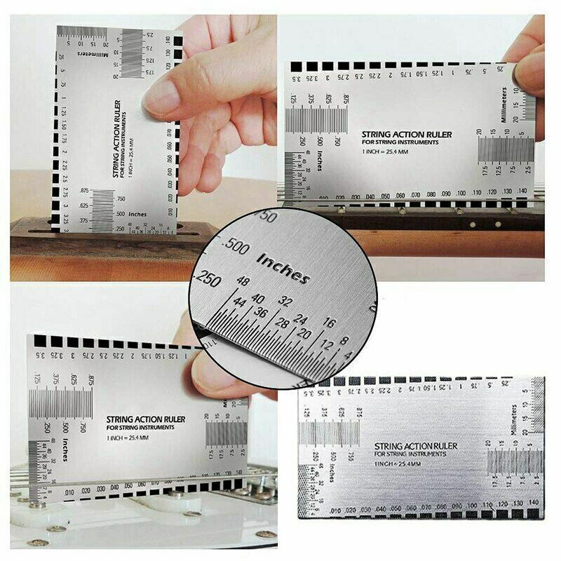 Guitar Luthier Tool Radius Gauge String Action Ruler Feeler Notched ...