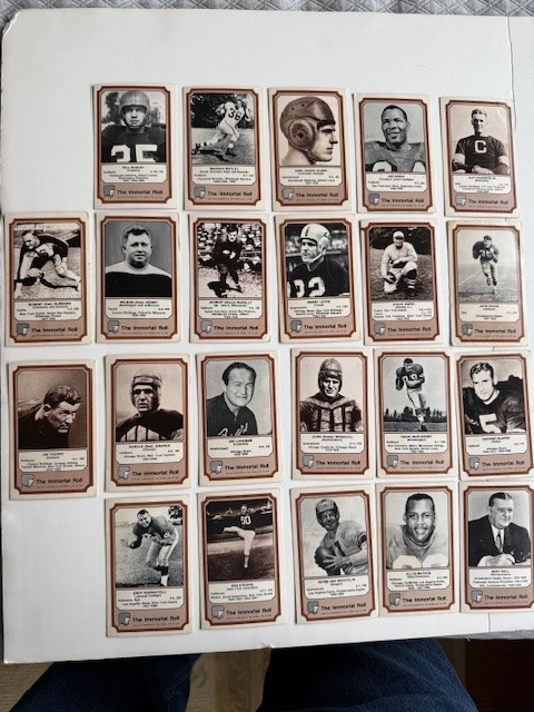 1975 Football Fleer Immortal Roll Hall of Fame Cards 22 Cards. Thorpe ...