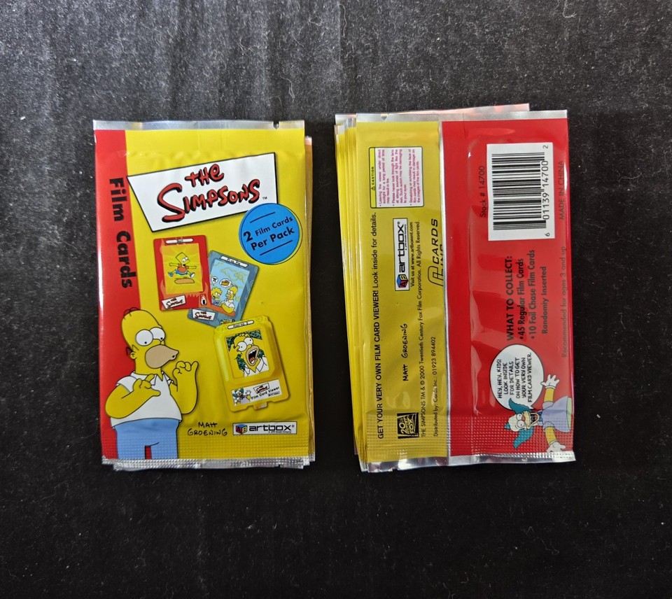The Simpsons FilmCardz Trading Cards - Lot of 15 Sealed Packs + Homer ...