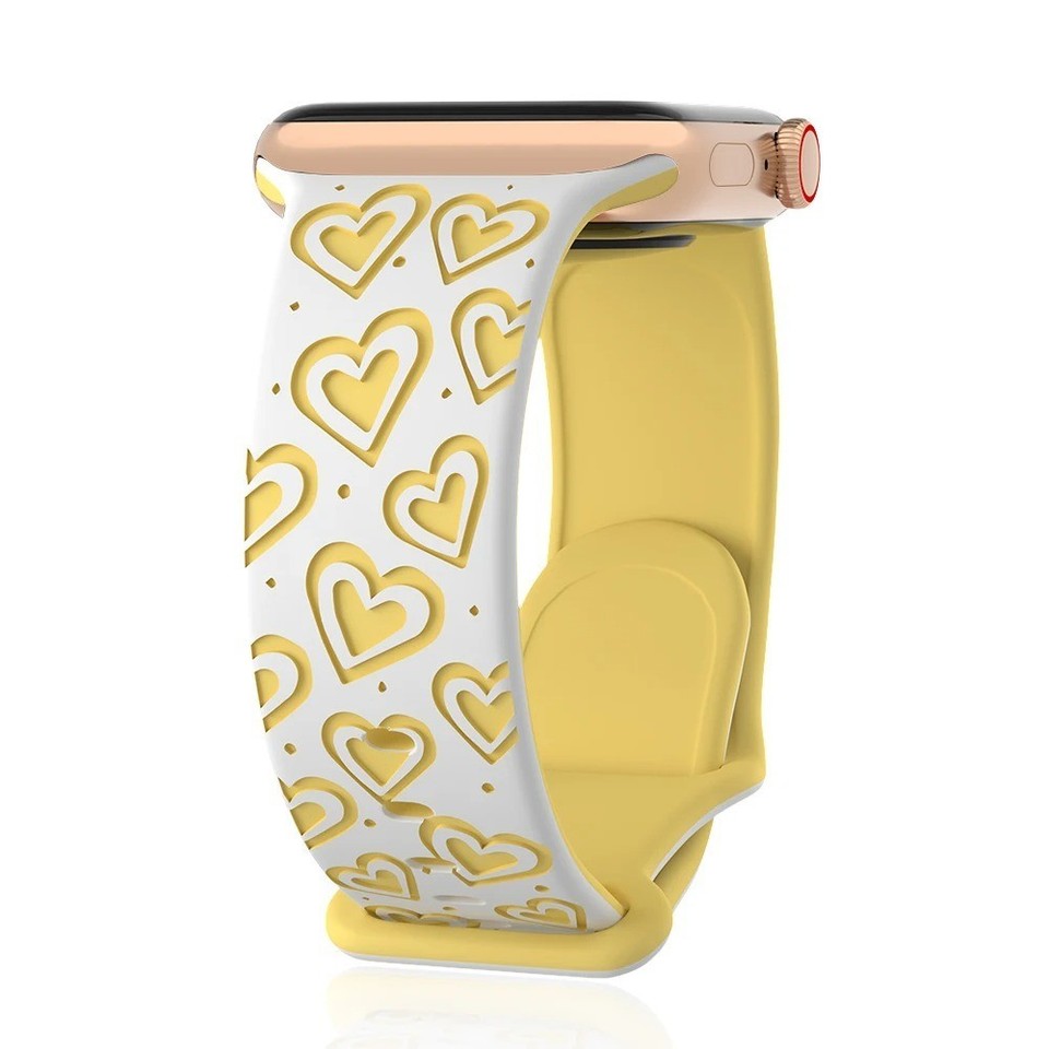 NEW Engraved HEARTS Strap Band for Apple watch Series 11 10 9 8 7 SE 38 ...