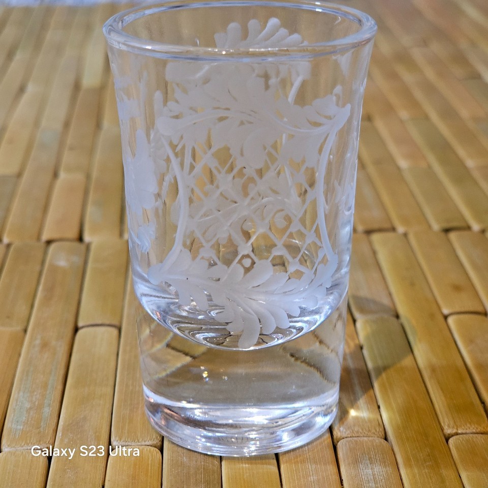 Russian Imperial Etched Vodka Cup Shot Glass Crowned Double Headed ...