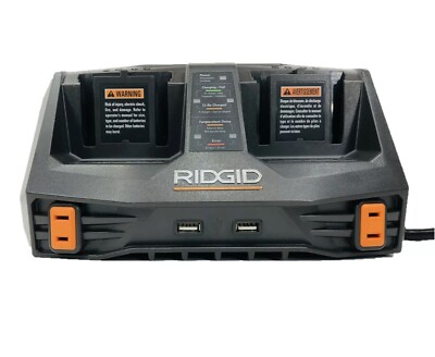 "Used 1" Ridgid 18v Dual Port Sequential Charger With Dual USB Ports ...