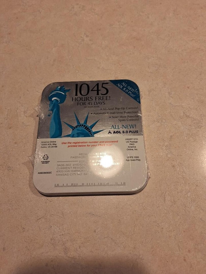 Vintage Promo Internet Install CD AOL AMERICA ONLINE UNSEALED IN TIN ...