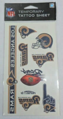 NFL 1 SHEET 7 TEMPORARY TATTOOS LOS ANGELES RAMS FREE SHIPPING | eBay