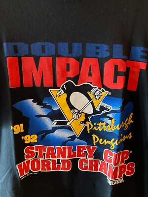1992 Pittsburgh Penguins Stanley Cup Champions Double Impact Shirt ...
