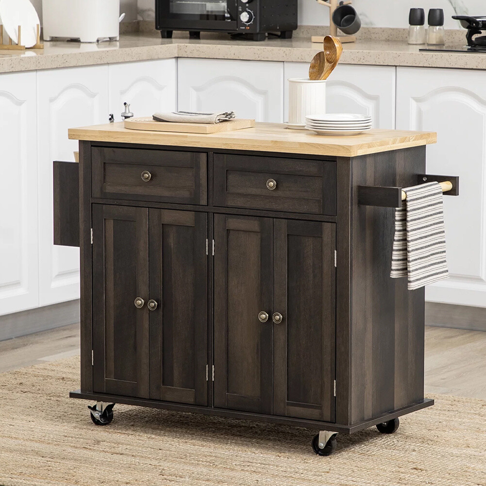 Rolling Kitchen Island Mobile Kitchen Island Cart With Drawers ...