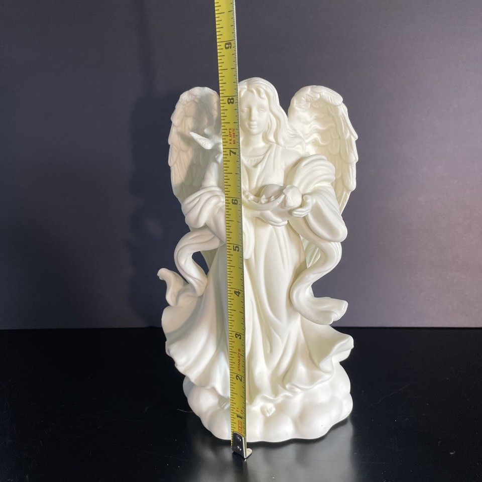 PartyLite Angel of Peace Angel Holding Ribbon with Doves Taper Candle ...