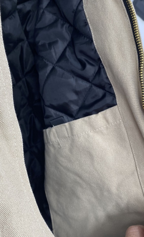 Carhartt Mens Beige Cotton Long Sleeve WIP OG Detroit Bomber Jacket ...