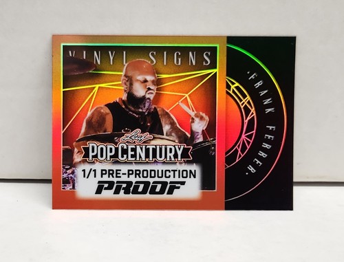 FRANK FERRER 2025 Leaf Pop Century Vinyl Signs Proof ORANGE ~ #'d 1/1 ...