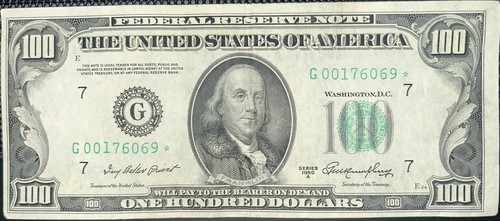 Fr.2158-G* 1950A Chicago $100 Federal Reserve Star Note Very Fine | eBay