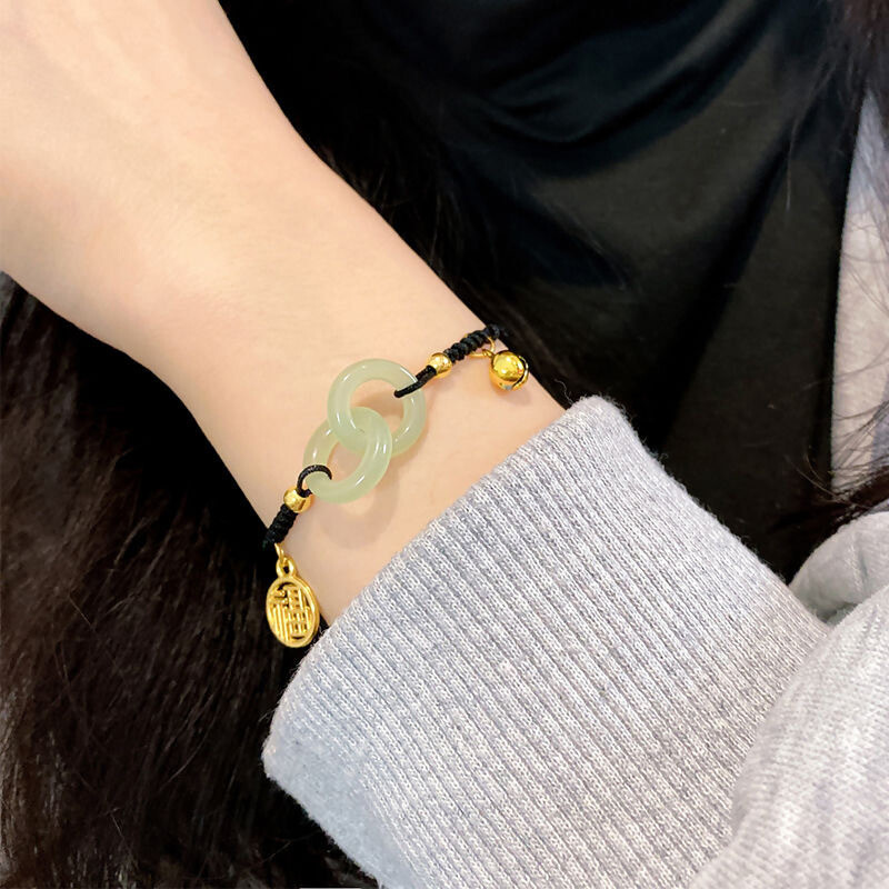 Fu Brand Interlocking Braided Rope Bracelet Red Good Lucky Blessed ...