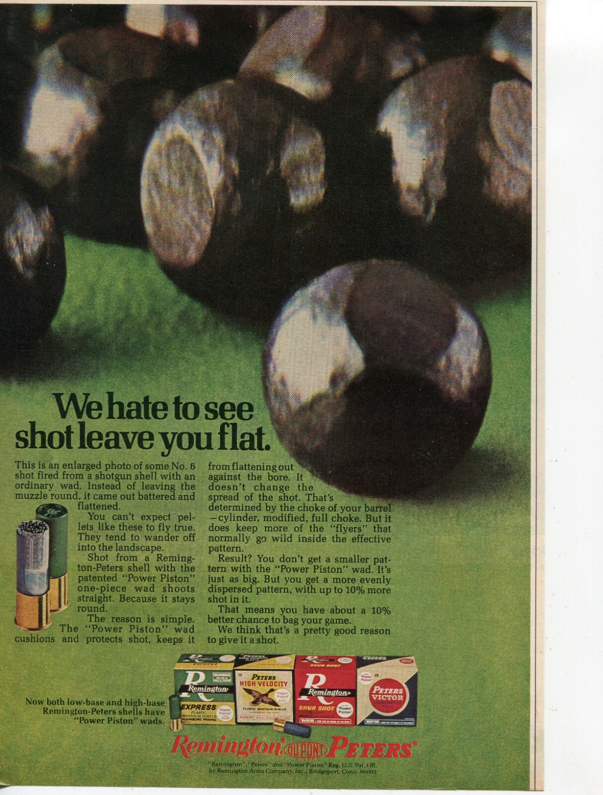 1969 Print Ad of Remington Peters No 6 Shot Shotgun Shotshell Power ...